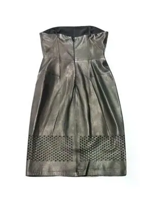 ALEXANDER WANG Strapless Laser-cut Leather Dress