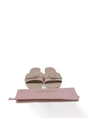 STUART WEITZMAN Crystal-embellished Round-toe Slides