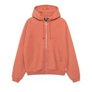 StÜssy Fleece Raglan Zip Hoodie - Brown | Editorialist