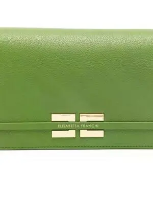 Elisabetta Franchi Logo Plaque Shoulder Bag - Green