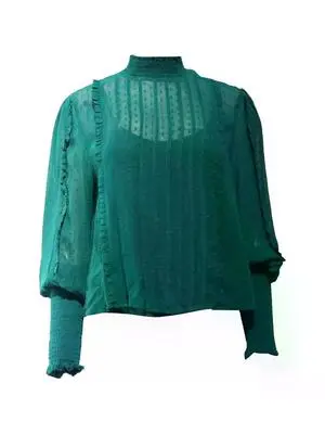 Farm Rio Ruffled Long-sleeve Blouse
