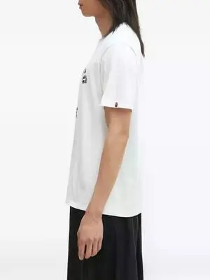 A BATHING APE 1st Camo College Logo-print T-shirt - White