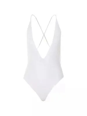 Missoni V-neck Swimsuit - White