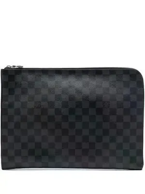 LOUIS VUITTON 2018 Damier Graphite Pochette Jour Gm Clutch - Black