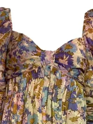 Zimmermann Ruched Floral-print Mini Dress
