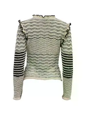 Ulla Johnson Striped Ruffled Knitted Sweater