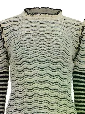 Ulla Johnson Striped Ruffled Knitted Sweater