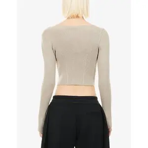 Alaïa Long-sleeve Corset Wool-blend Top