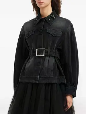 Simone Rocha Crystal-embellished Denim Jacket