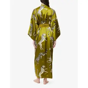Olivia Von Halle Queenie Leopard Silk Robe - Chanson