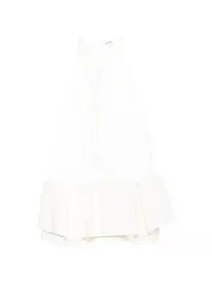 Loewe Flamenco Pleated Mini Dress - White