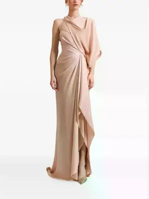 GEMY MAALOUF Asymmetrical Neckline Draped Maxi Dress