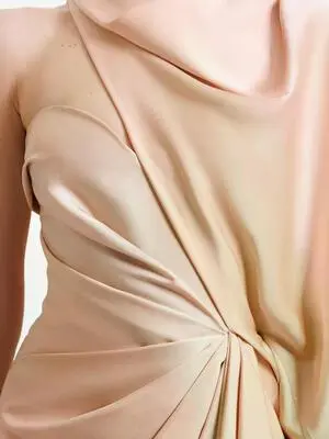 GEMY MAALOUF Asymmetrical Neckline Draped Maxi Dress