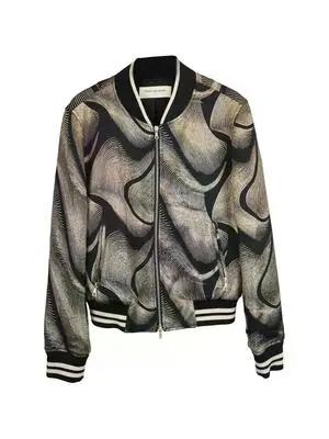 Dries Van Noten Striped Jacquard Bomber Jacket