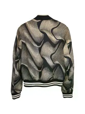 Dries Van Noten Striped Jacquard Bomber Jacket