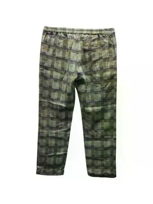 Dries Van Noten Check Linen Trousers
