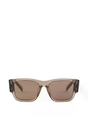 Prada Square Frame Sunglasses With Triangle Logo - Brown