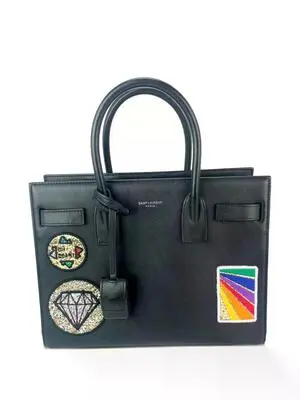 Saint Laurent Sac De Jour Embellished Patches Tote Bag