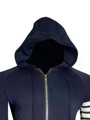 Thom Browne 4-bar Zip Hoodie - Blue