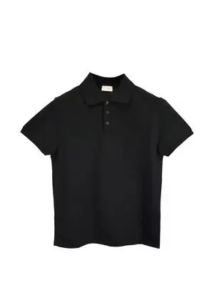 Saint Laurent Embroidered-logo Polo Shirt - Black