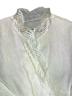 IRO PARIS Lace-trimmed Satin Wrap Blouse