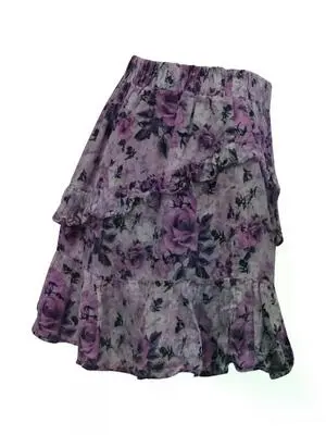 LoveShackFancy Floral-print Ruffle Mini Skirt