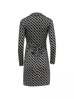 Diane Von Furstenberg Printed Mini Wrap Dress - Black