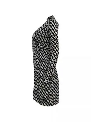 Diane Von Furstenberg Printed Mini Wrap Dress - Black