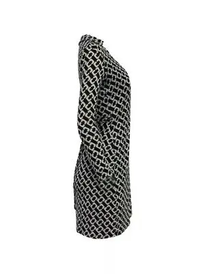 Diane Von Furstenberg Printed Mini Wrap Dress - Black
