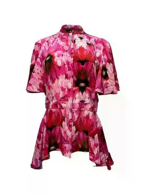 Alexander McQueen Floral-print Asymmetrical Blouse