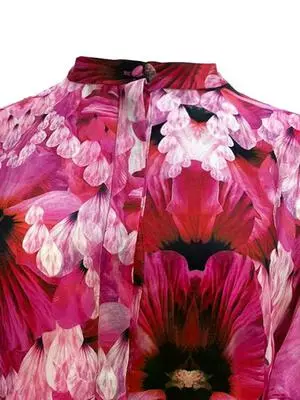 Alexander McQueen Floral-print Asymmetrical Blouse
