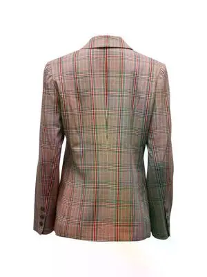 Iris & Ink Double-breasted Plaid Blazer