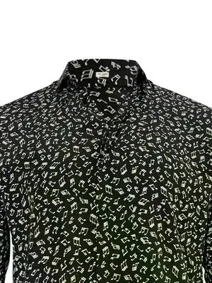 Saint Laurent Printed Long-sleeve Shirt