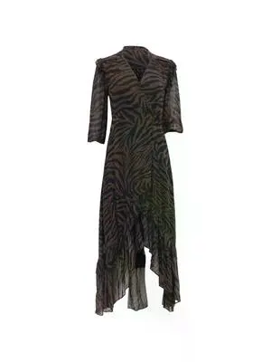 Ba&sh Zebra-print Wrap Maxi Dress