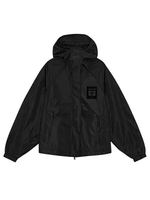 GANNI Jacket With Logo - Black