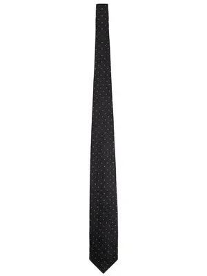 TOM FORD Printed Silk Neck Tie - Black