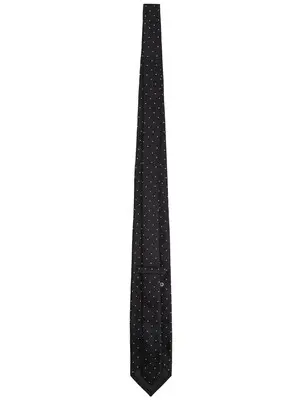 TOM FORD Printed Silk Neck Tie - Black