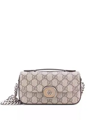Gucci Petite Gg Flap Coated Canvas Mini Shoulder Bag