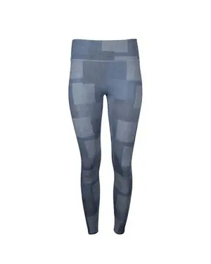 LEZAT Ada Organic Cotton 7/8 Legging - Denim Patchwork