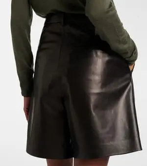 JOSEPH Suze Leather Shorts