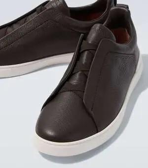 Zegna Triple Stitch Leather Sneakers