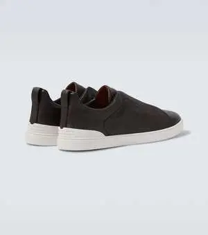 Zegna Triple Stitch Leather Sneakers