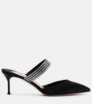 AQUAZZURA Luce 65 Embellished Mules