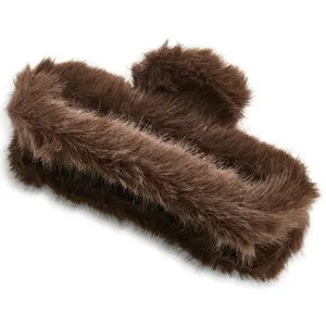 Tasha Faux Fur Claw Clip - Brown