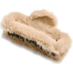 Tasha Faux Fur Claw Clip - Tan