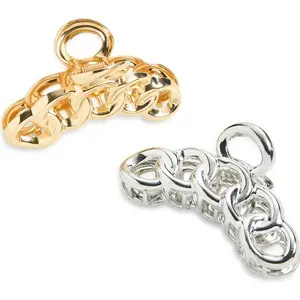 Tasha 2-pack Chain Link Hair Clips - Gold/silver