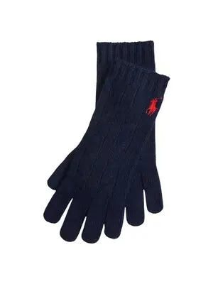 Polo Ralph Lauren Gloves With Embroidered Logo - Blue