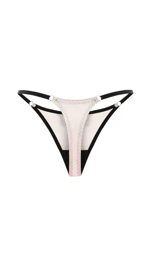 MERS SILK Eos Pure Silk & Lace Thong