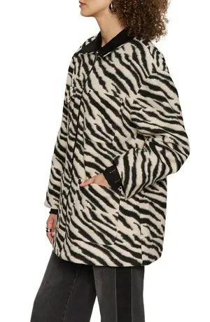 Sanctuary Zebra Print Barn Jacket - Striking White