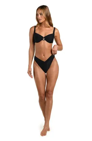 L'Agence Ashleigh V-cut High Leg Bikini Bottoms